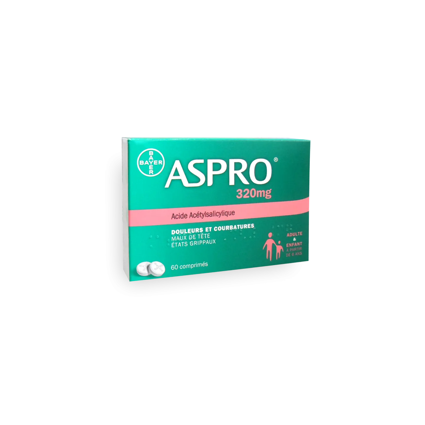 Aspro 320 mg adulte & enfant 60 comprimés | Pharmacie en ligne