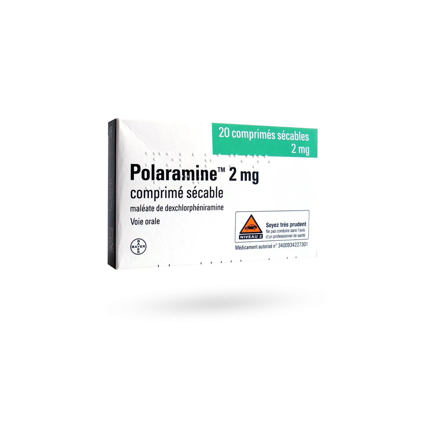 Polaramine 2 mg allergie 20 comprimés sécables