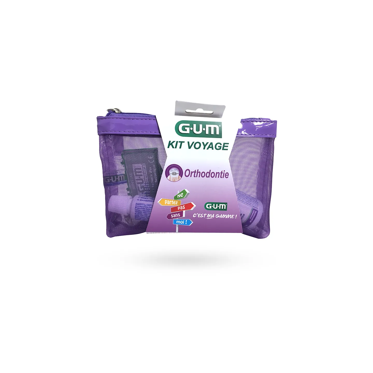 GUM Kit voyage Orthodontie - Brosse à dents, cire ortho, dentifrice ...