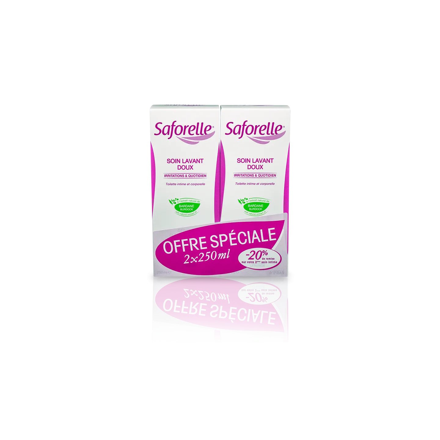 Saforelle soin lavant doux toilette intime et corporelle lot de 2 x 250 ml