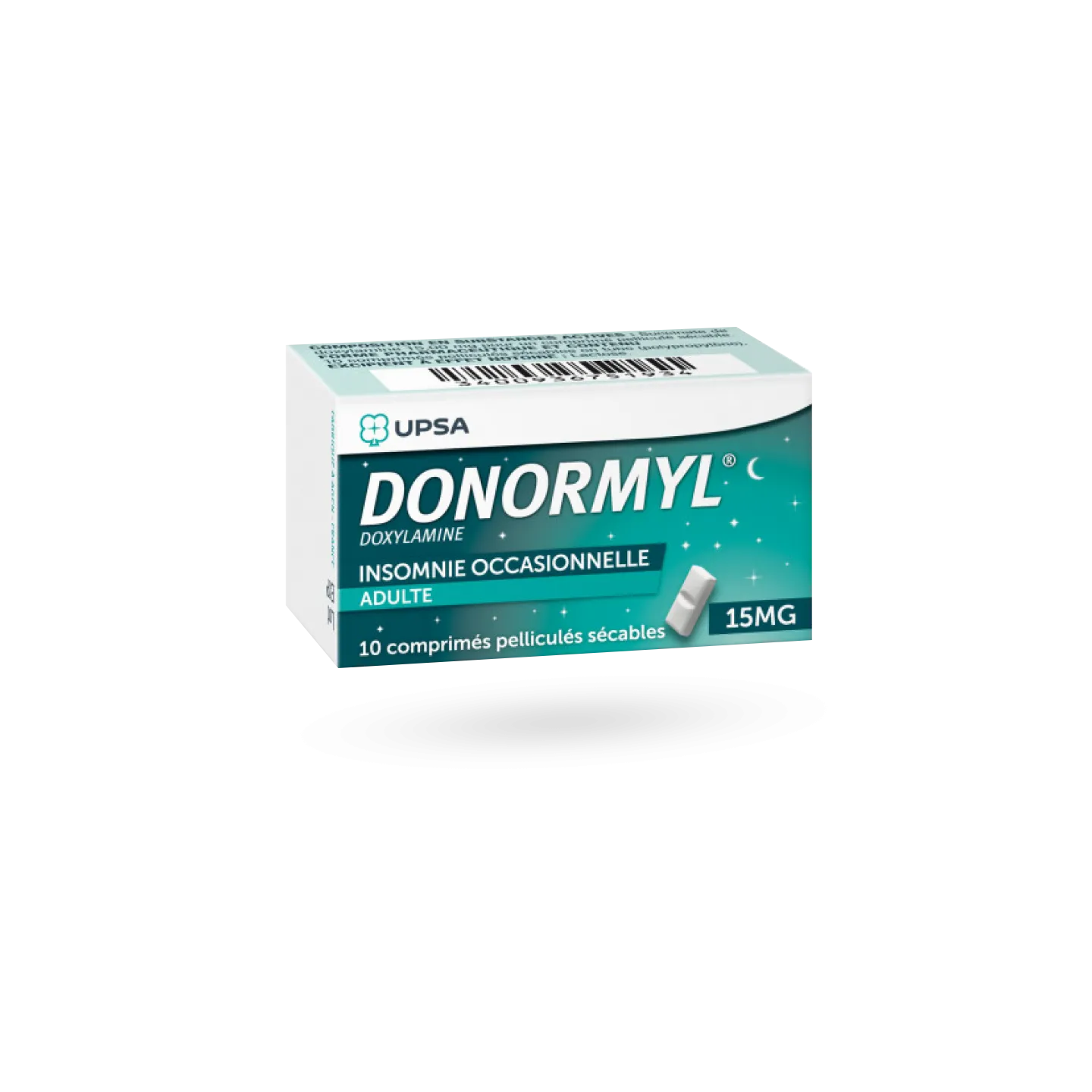 Donormyl 15 mg doxylamine - Boite de 10 comprimés pelliculés sécables