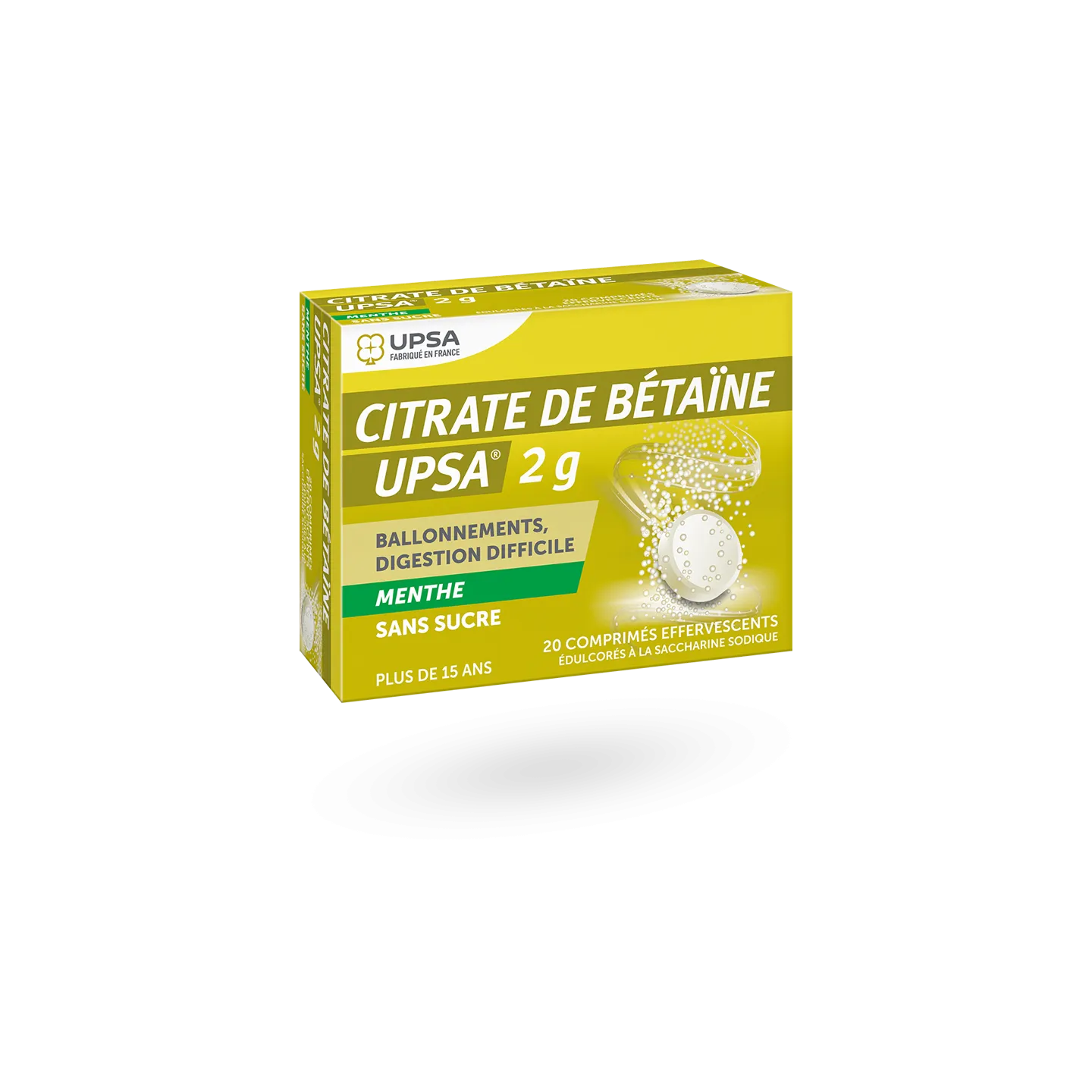 Citrate de bétaïne UPSA 2 g menthe 20 comprimés effervescents