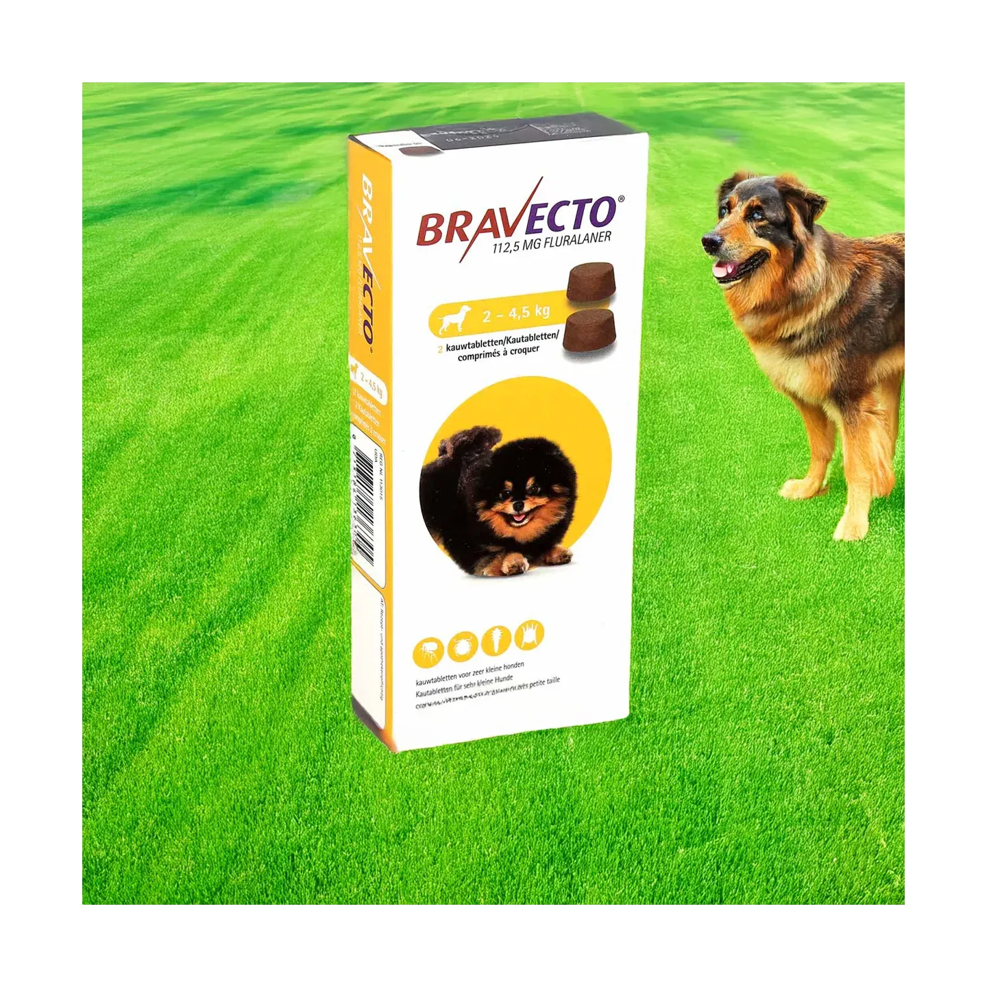 Bravecto chien 2-4,5 kg 2 comprimés