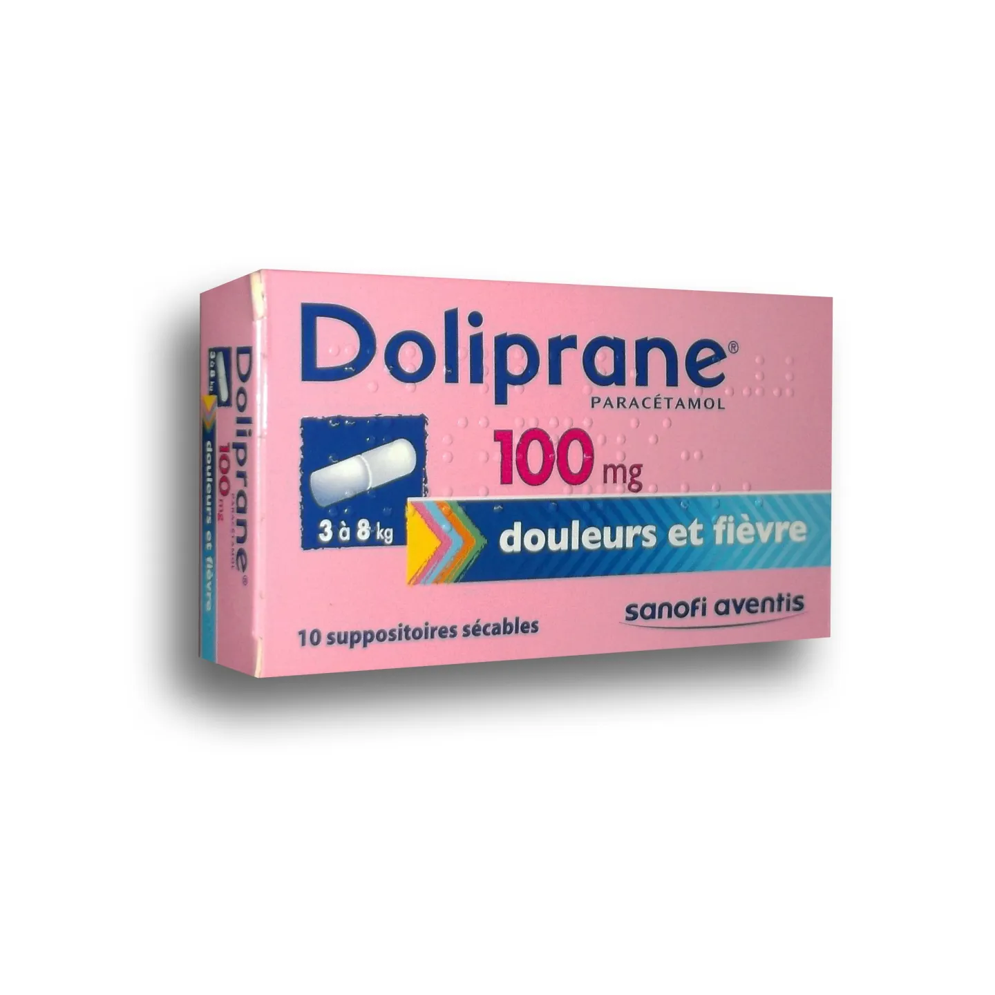 Doliprane 100 mg paracétamol suppositoire boite de 10