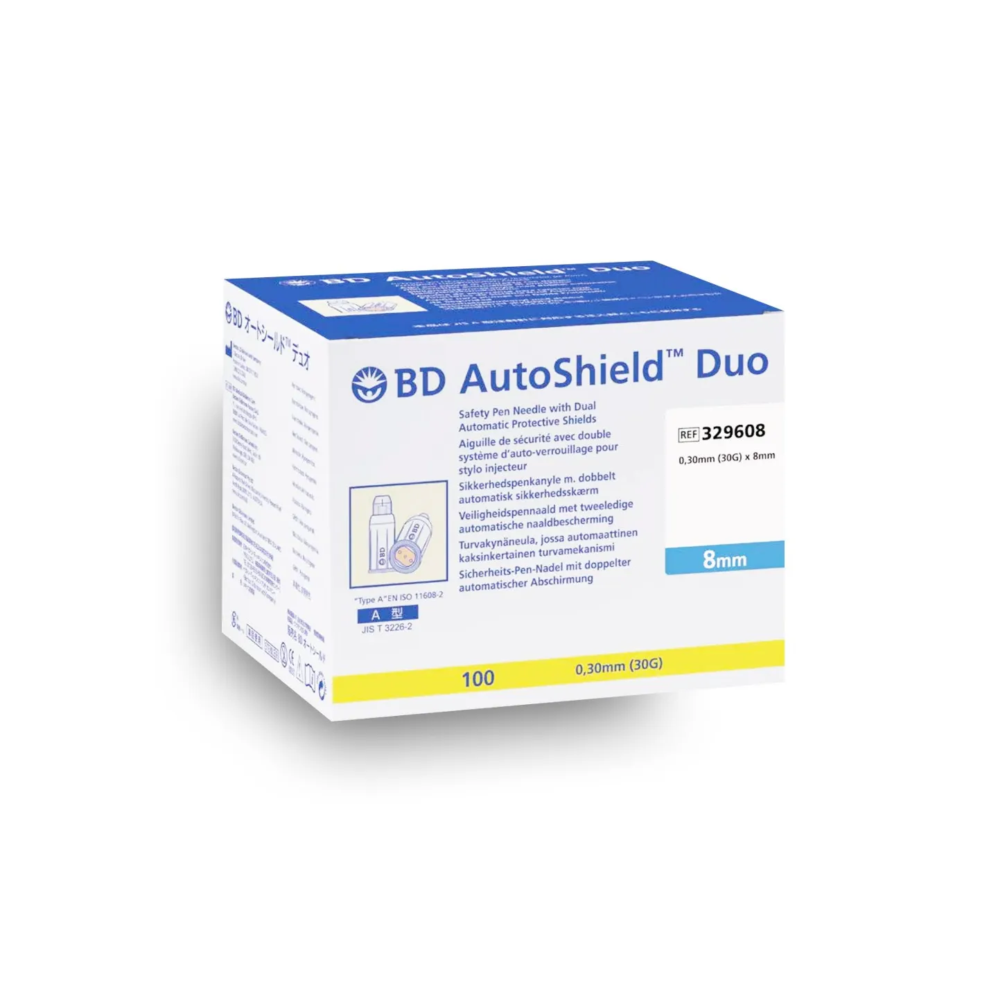 BD Autoshield Duo aiguilles pour stylo sécurisées 0.30 mm x 8mm